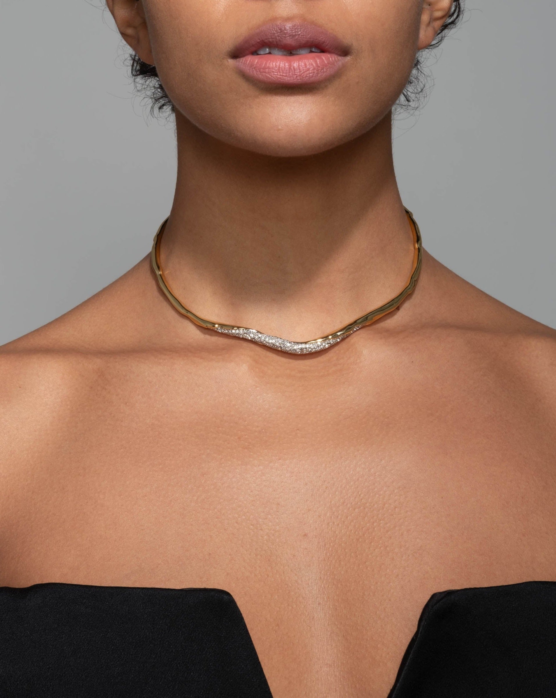 Solanales Gold Crystal Skinny Collar | Alexis Bittar
