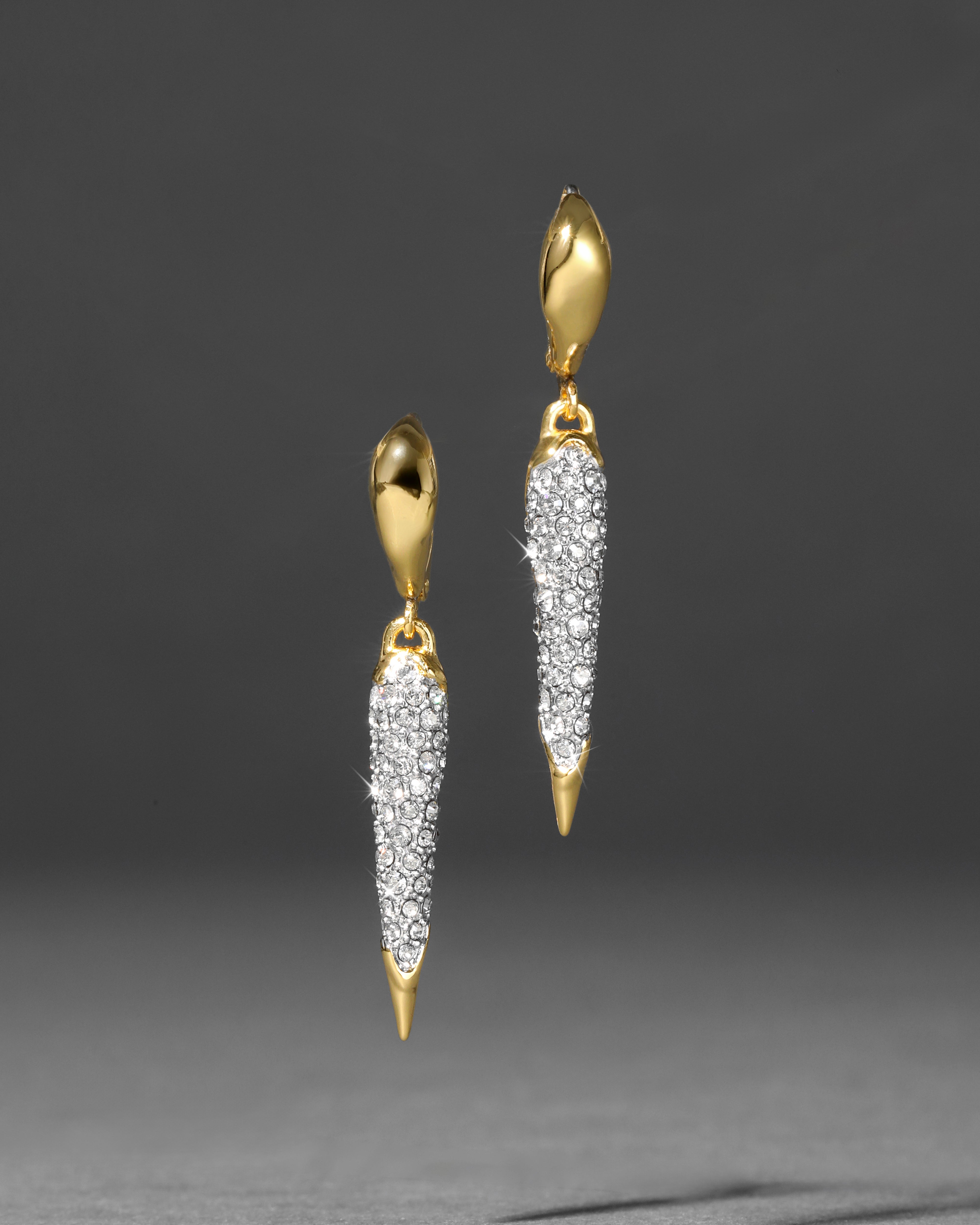 Solanales Gold Crystal Spear Leverback Earrings | Alexis Bittar