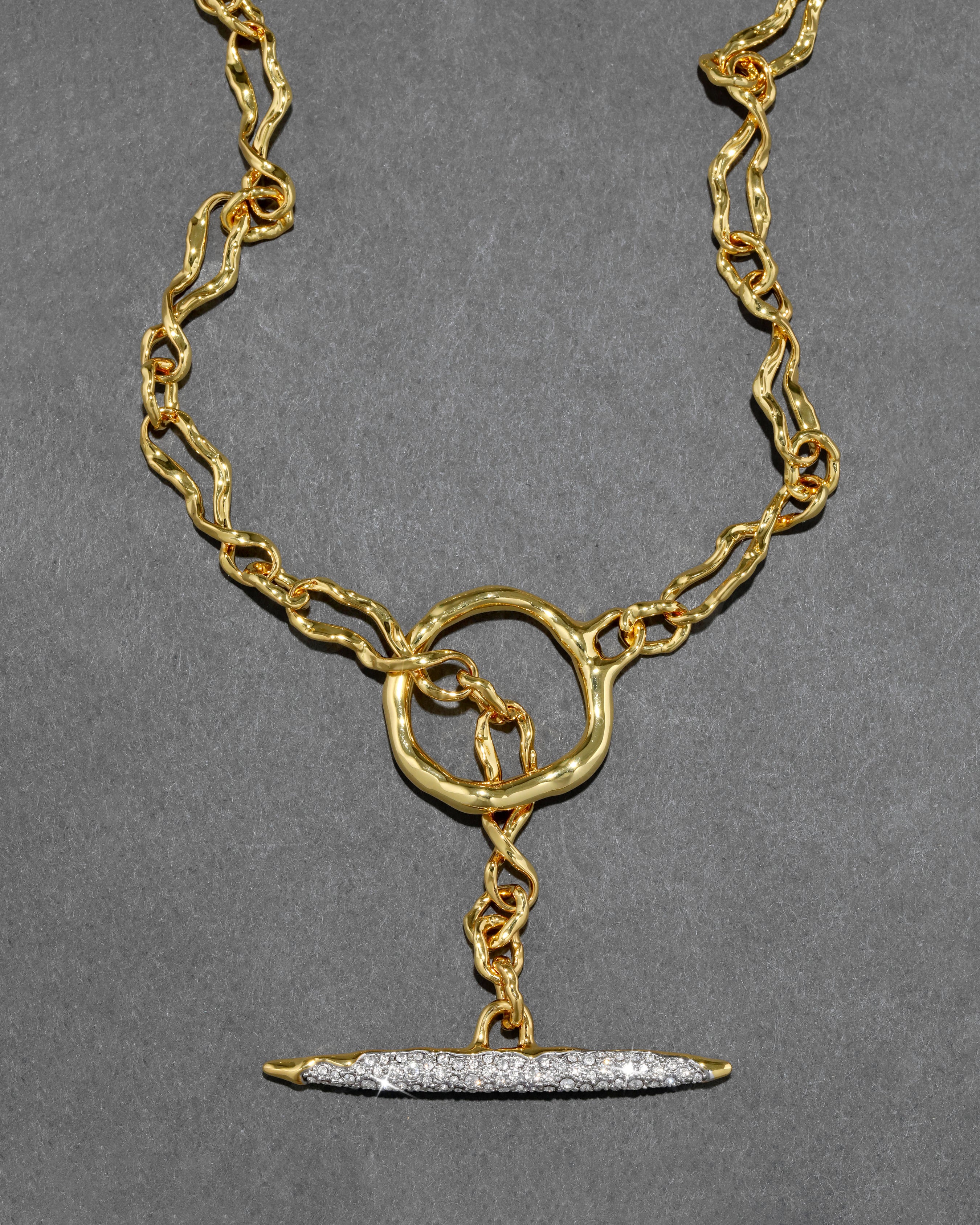 Solanales Gold Crystal Toggle Necklace | Alexis Bittar