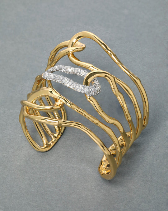 Gold Solanales Large Twisted Cuff Bracelet | ALEXIS BITTAR