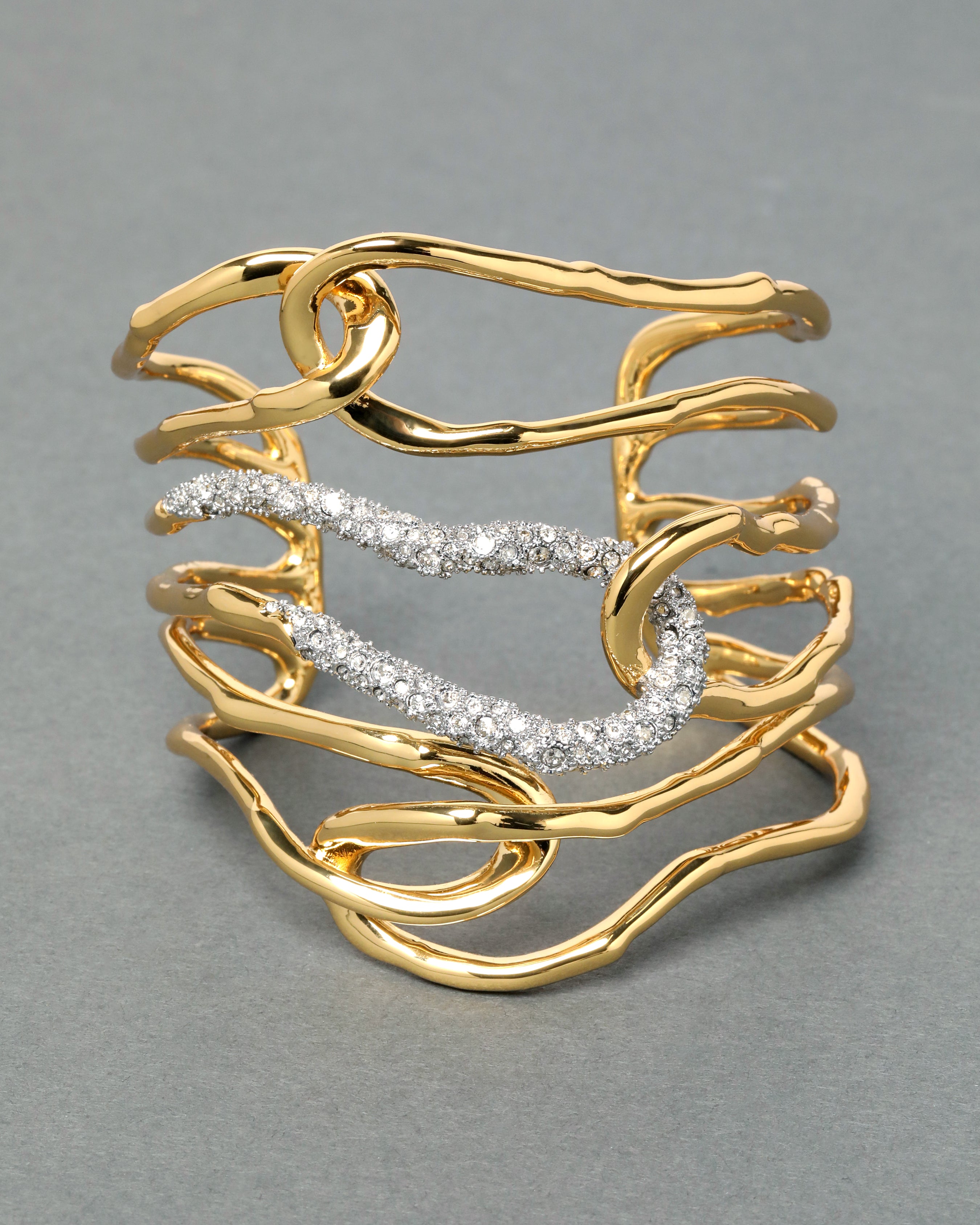Gold Solanales Large Twisted Cuff Bracelet | ALEXIS BITTAR