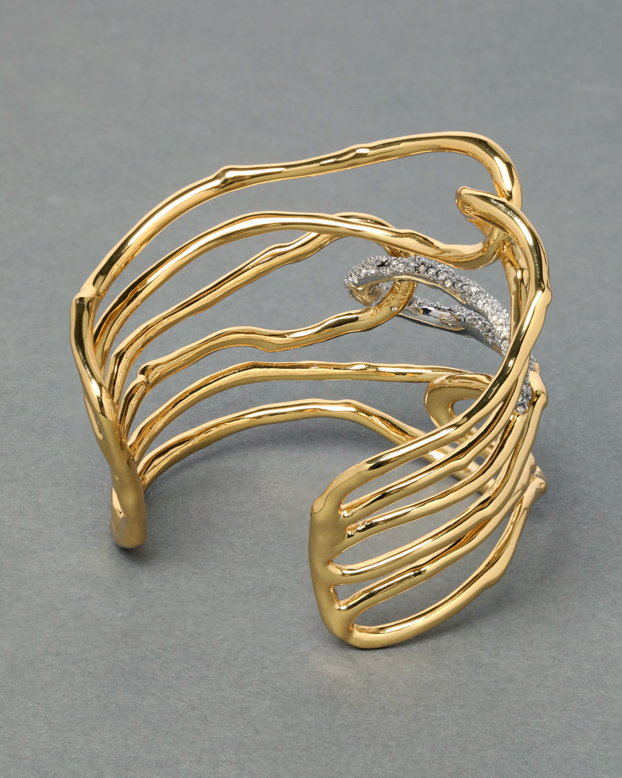 Gold Solanales Large Twisted Cuff Bracelet | ALEXIS BITTAR