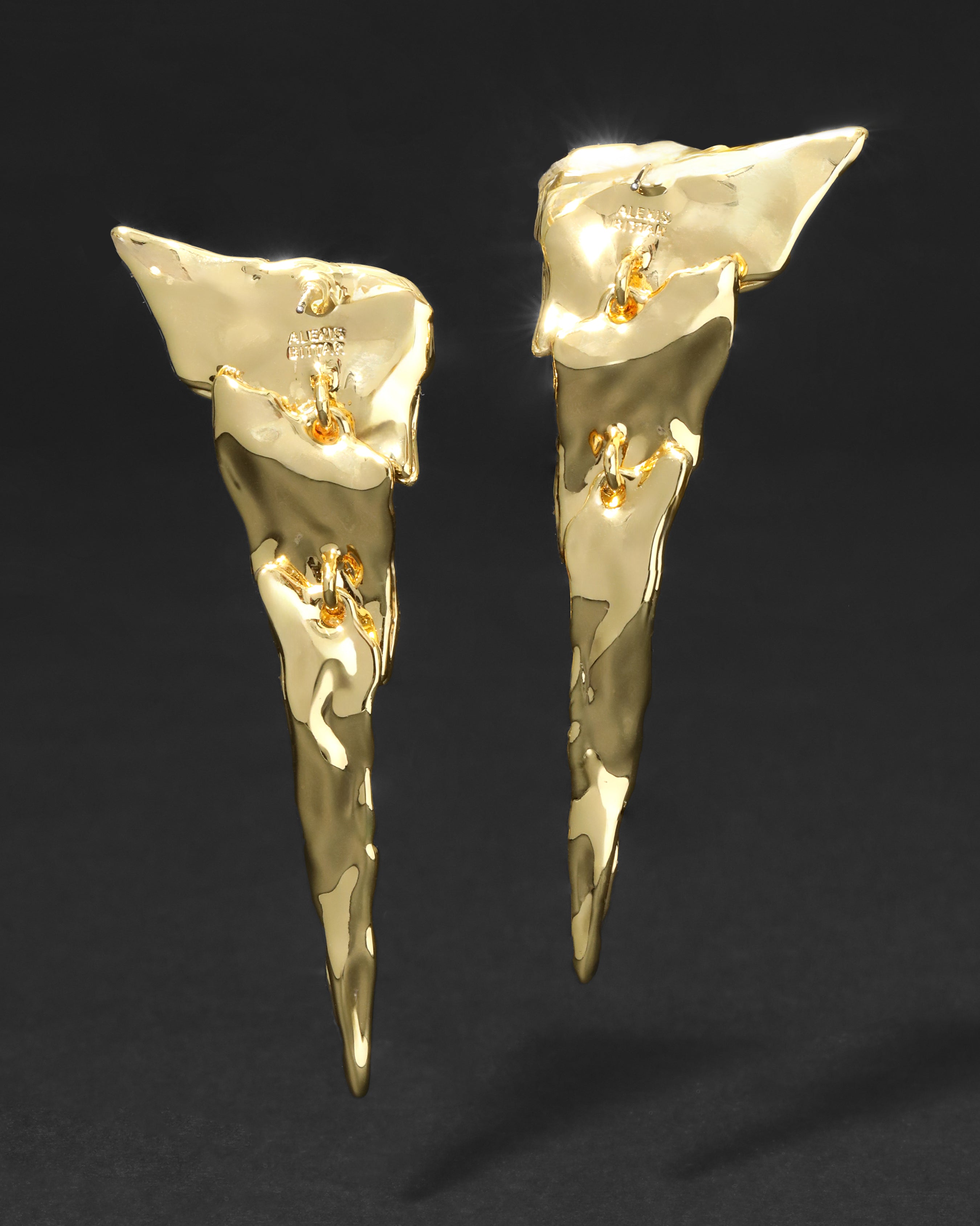 Solanales Crystal Cascade Post Earrings | Large Gold Crystal Earrings