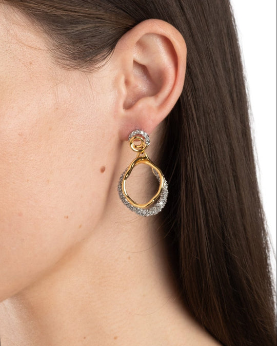 Solanales Gold Crystal Orbit Drop Post Earrings | Alexis Bittar