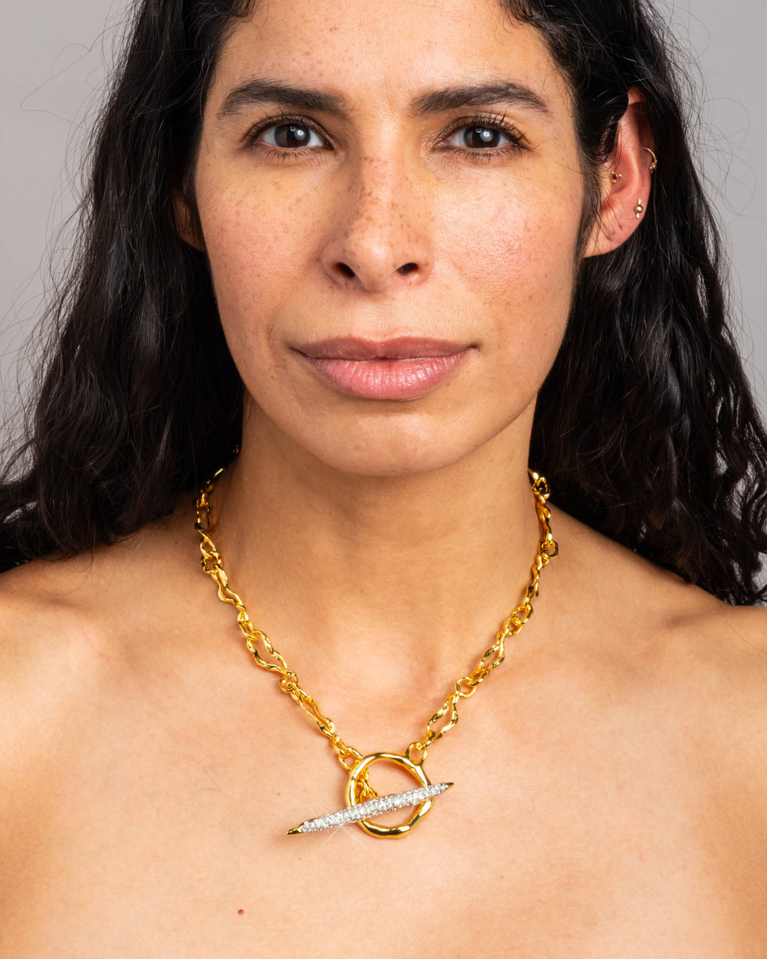 Solanales Gold Crystal Toggle Necklace | Alexis Bittar