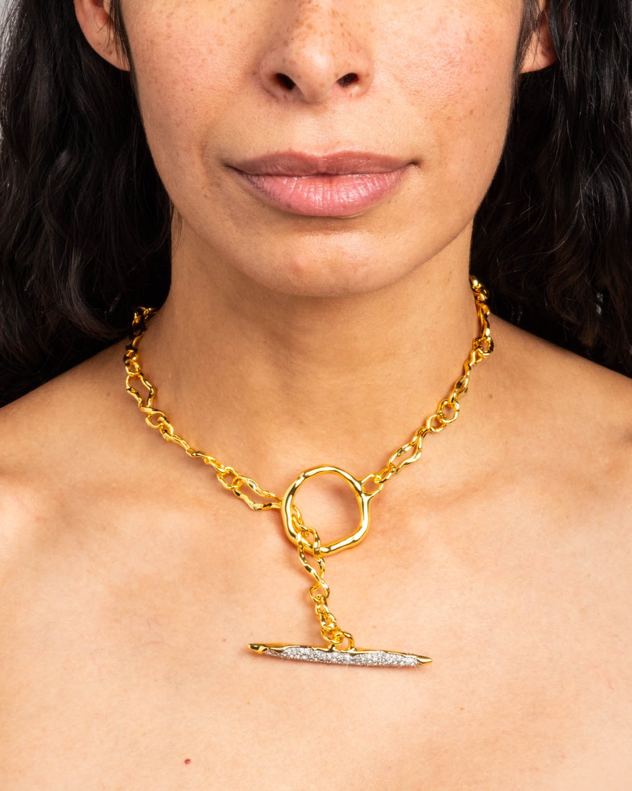 Solanales Gold Crystal Toggle Necklace | Alexis Bittar