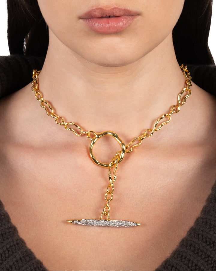 Solanales Gold Crystal Toggle Necklace | Alexis Bittar