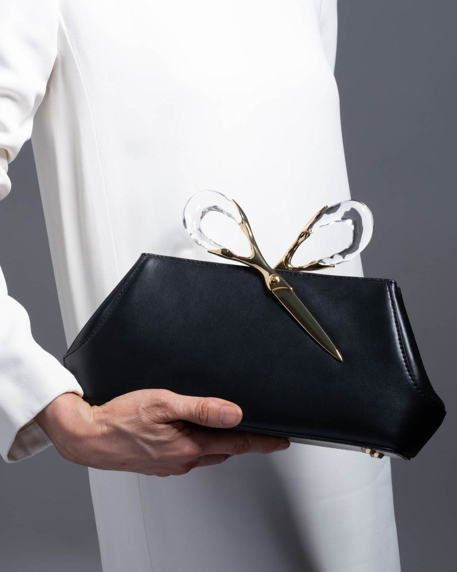 The Scissor Clutch in Black Leather | Alexis Bittar