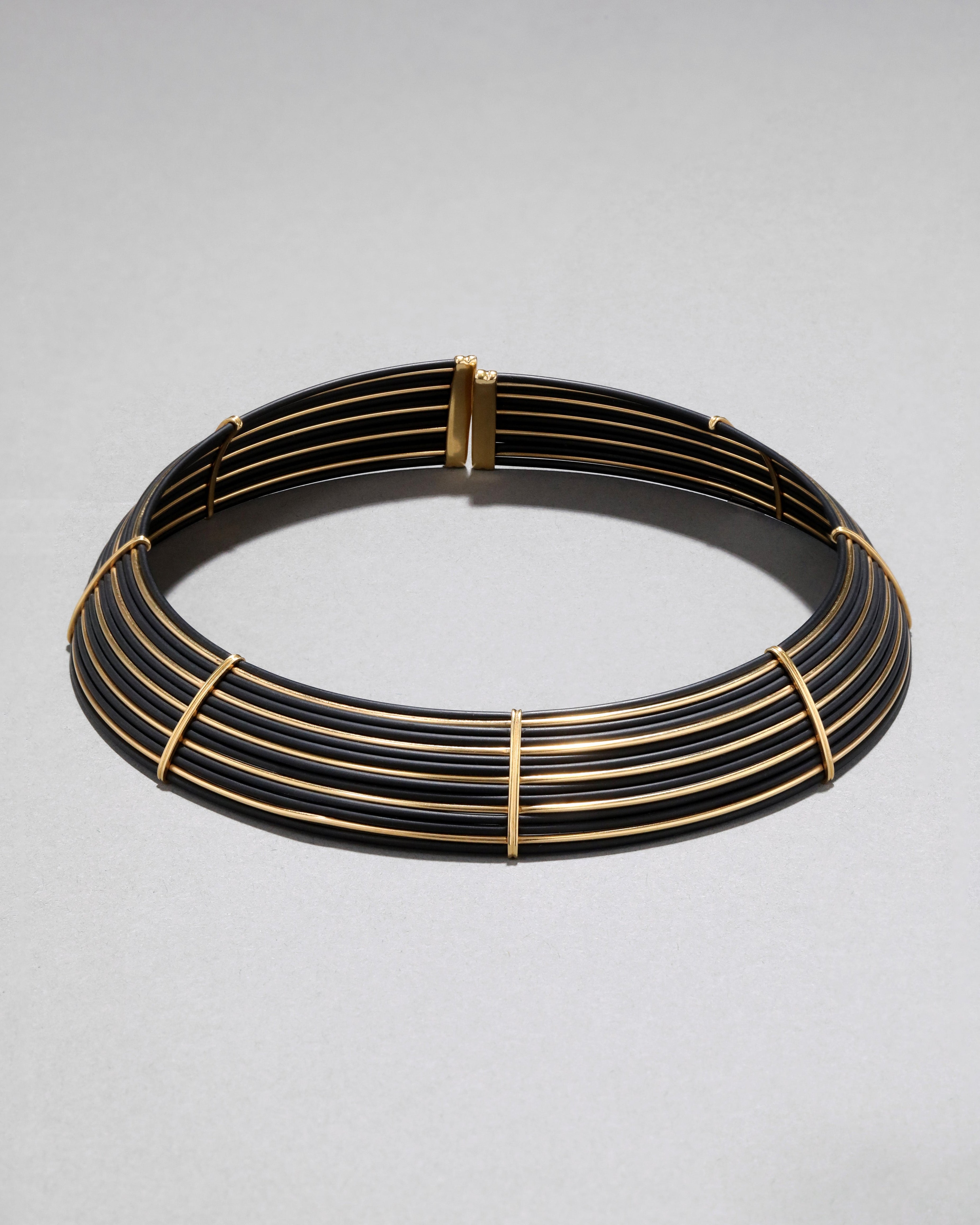 Vintage 18k Gold & Rubber Choker Necklace