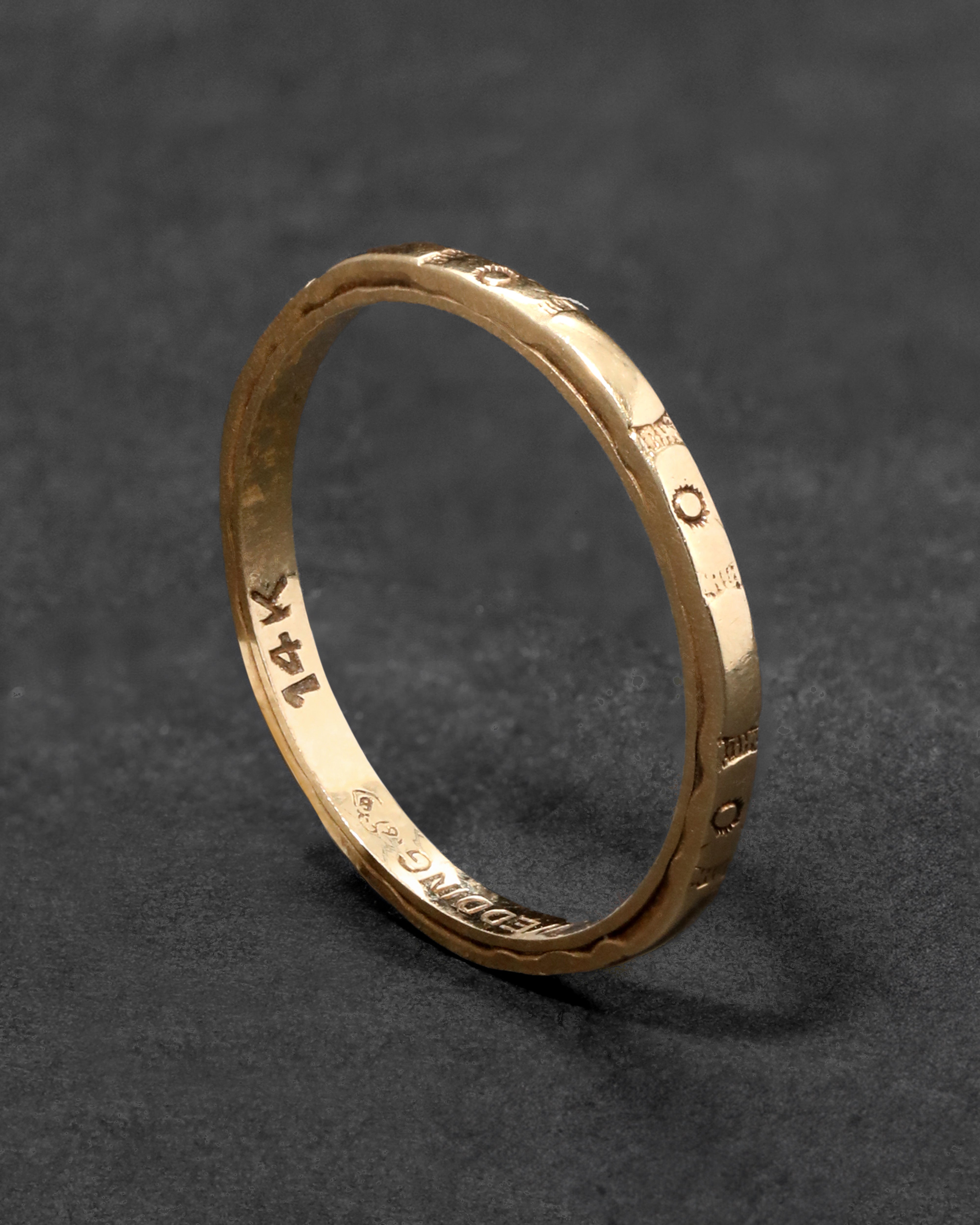 Vintage 14k Gold XO Band Ring
