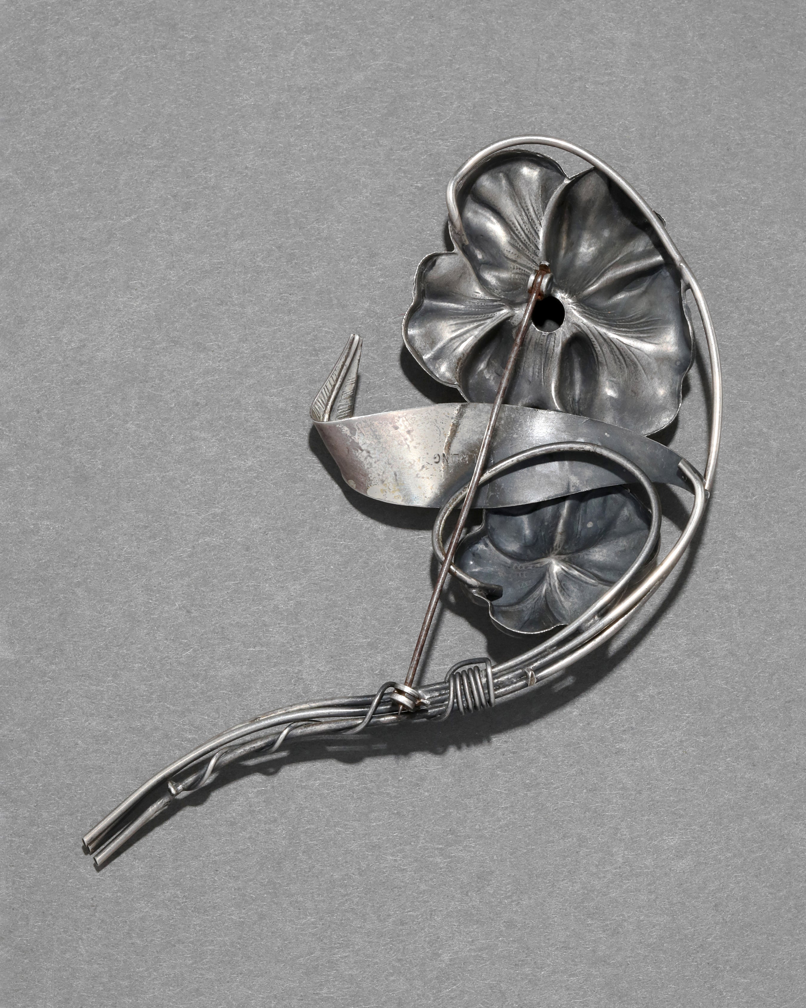 Vintage 1940s Sterling Silver Flower Pin