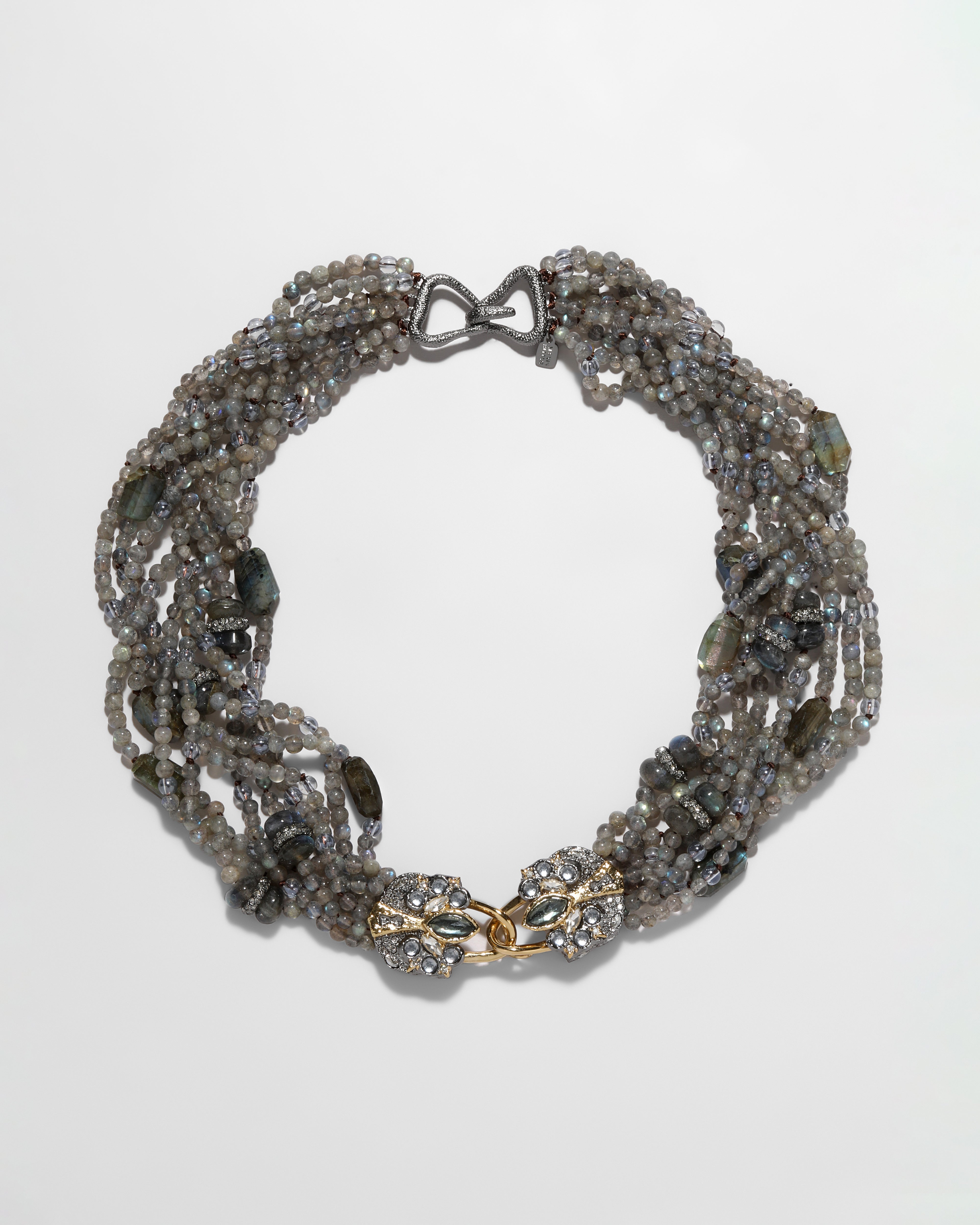 Archive Labradorite Multi Strand Padlock Torsade Necklace