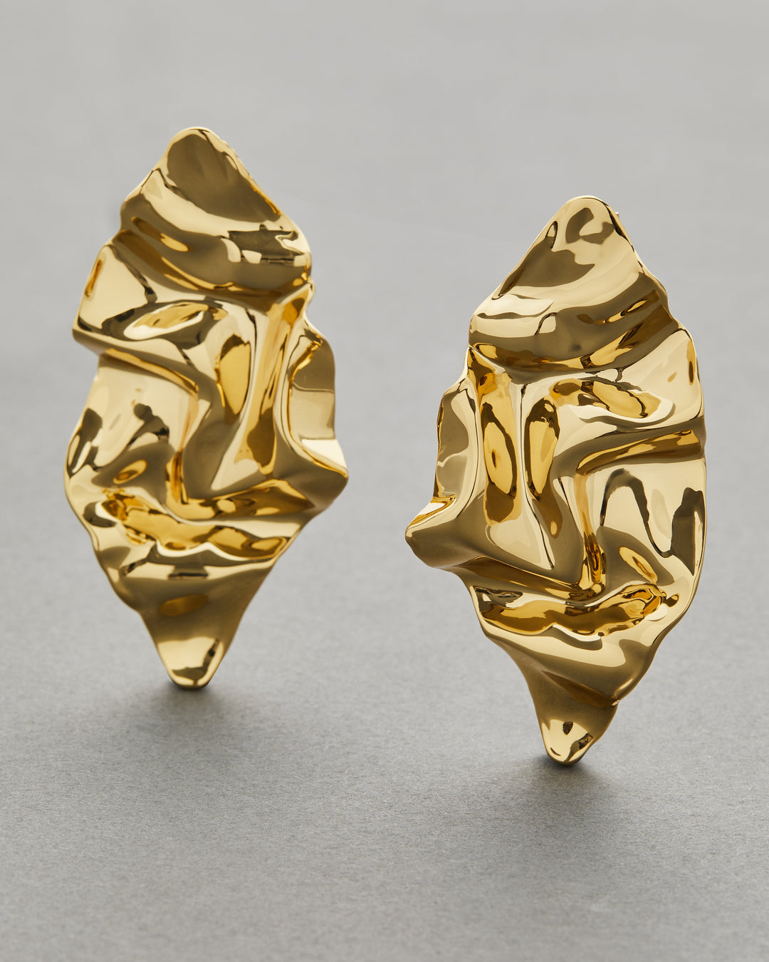 Big Gold Earrings: Crumpled Gold Post Earrings | Alexis Bittar
